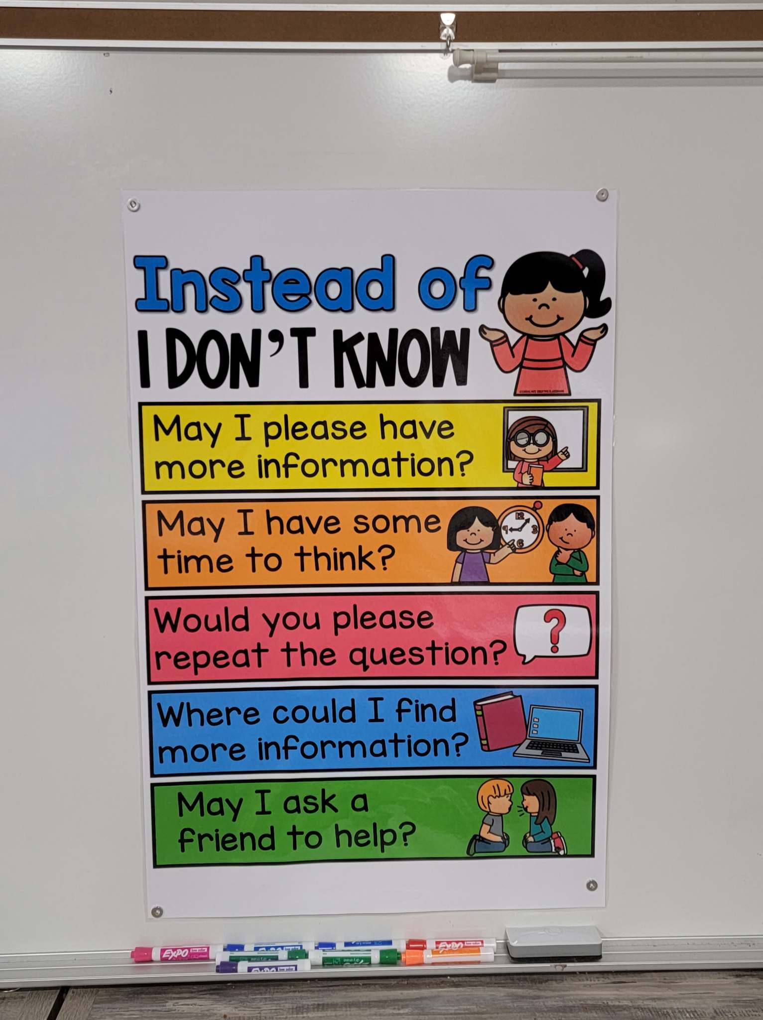 Instead of I don’t Know Anchor Chart [Hard Good] – Option 1