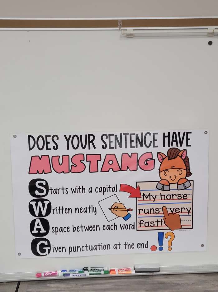 Does your Sentence have Mustang Swag? Anchor Chart [Hard Good] – Option 2