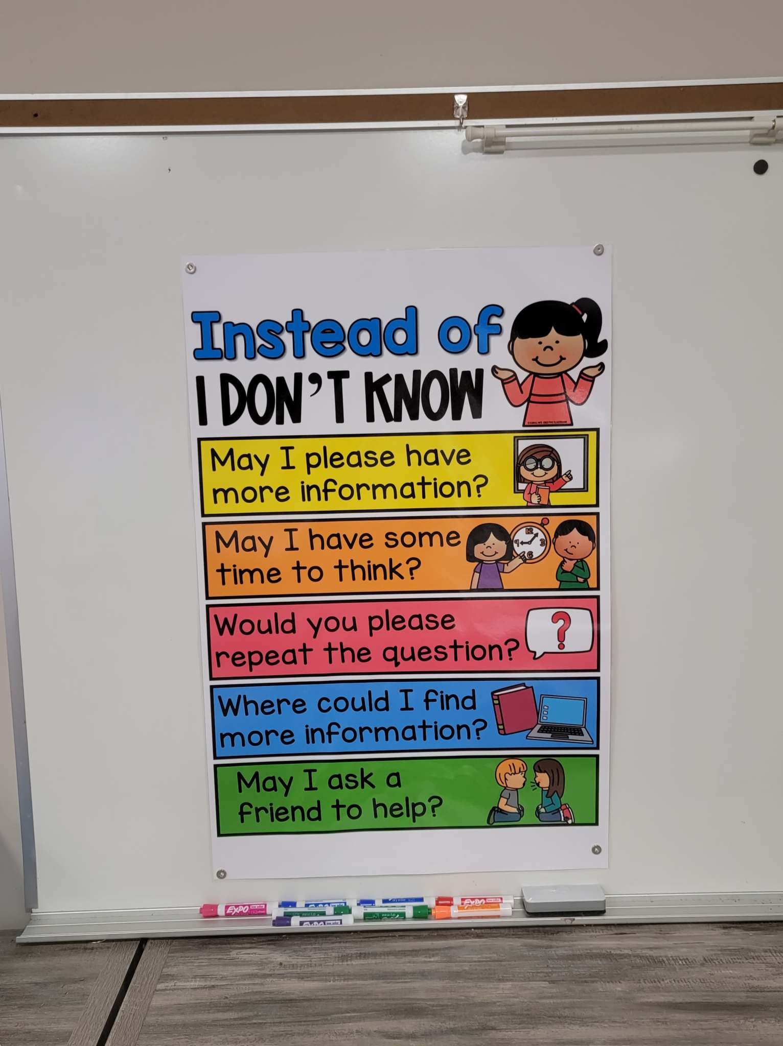 Instead of I don’t Know Anchor Chart [Hard Good] – Option 1