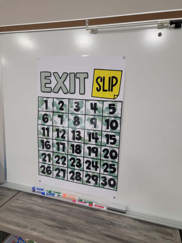 Exit Slips Anchor Chart [Hard Good] – Set 3 Eucalyptus