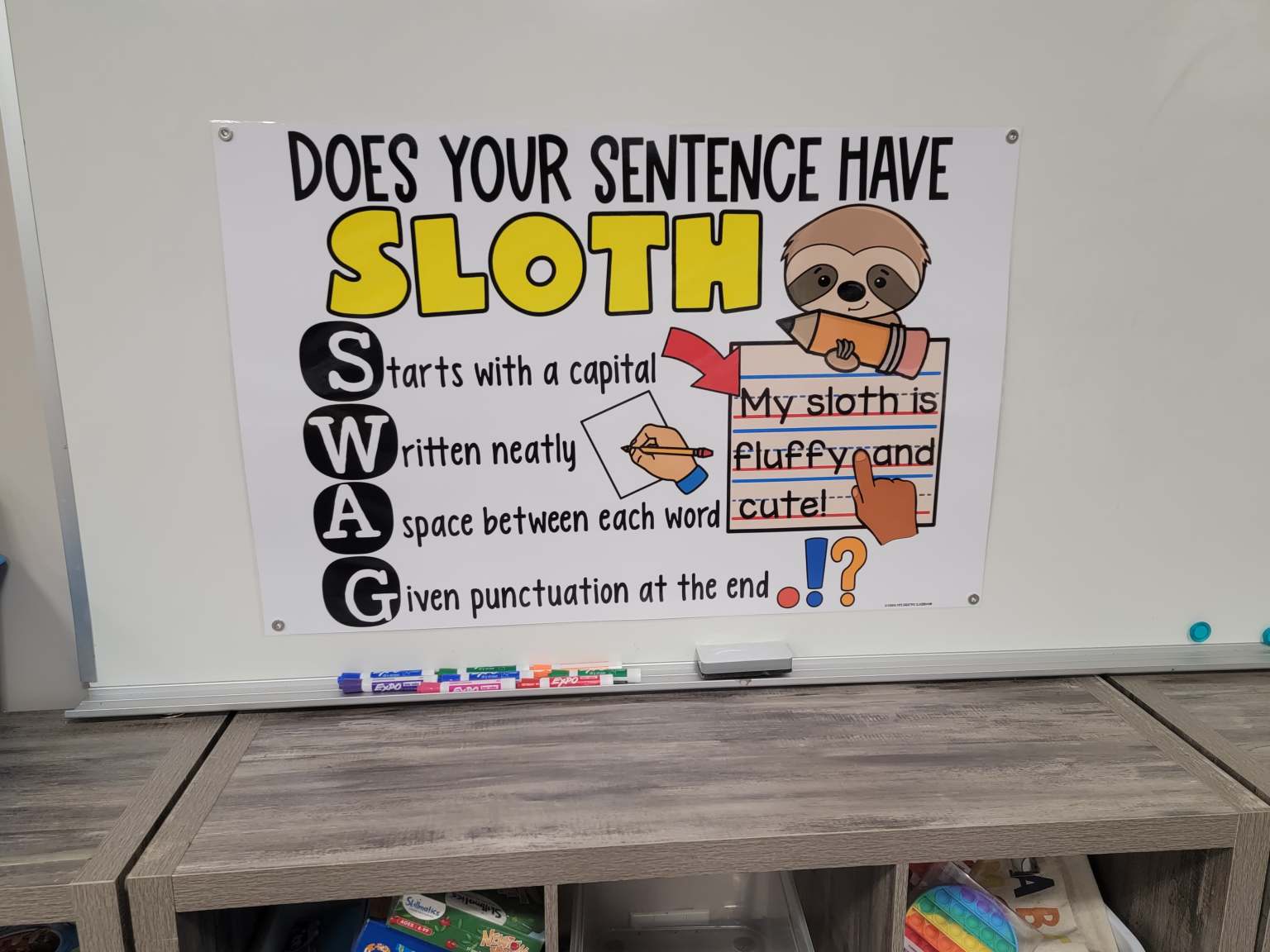 Does your Sentence have Sloth Swag? Anchor Chart [Hard Good]