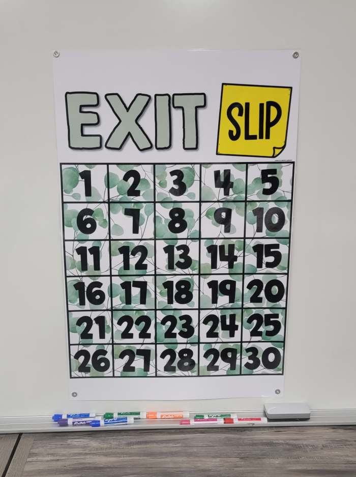 Exit Slips Anchor Chart [Hard Good] – Set 3 Eucalyptus
