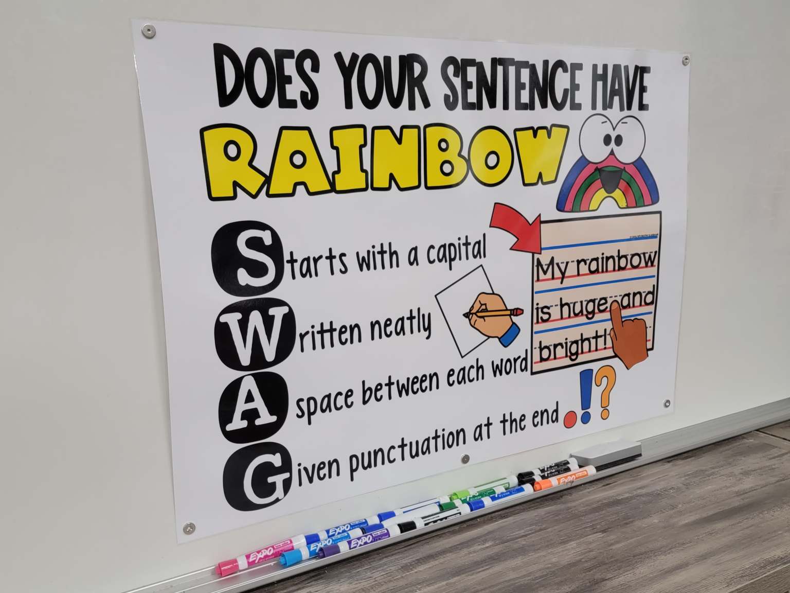 Does your Sentence have Rainbow Swag? Anchor Chart [Hard Good] Option# 1