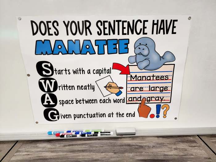 Does your Sentence have Manatee Swag? Anchor Chart [Hard Good] Option# 1