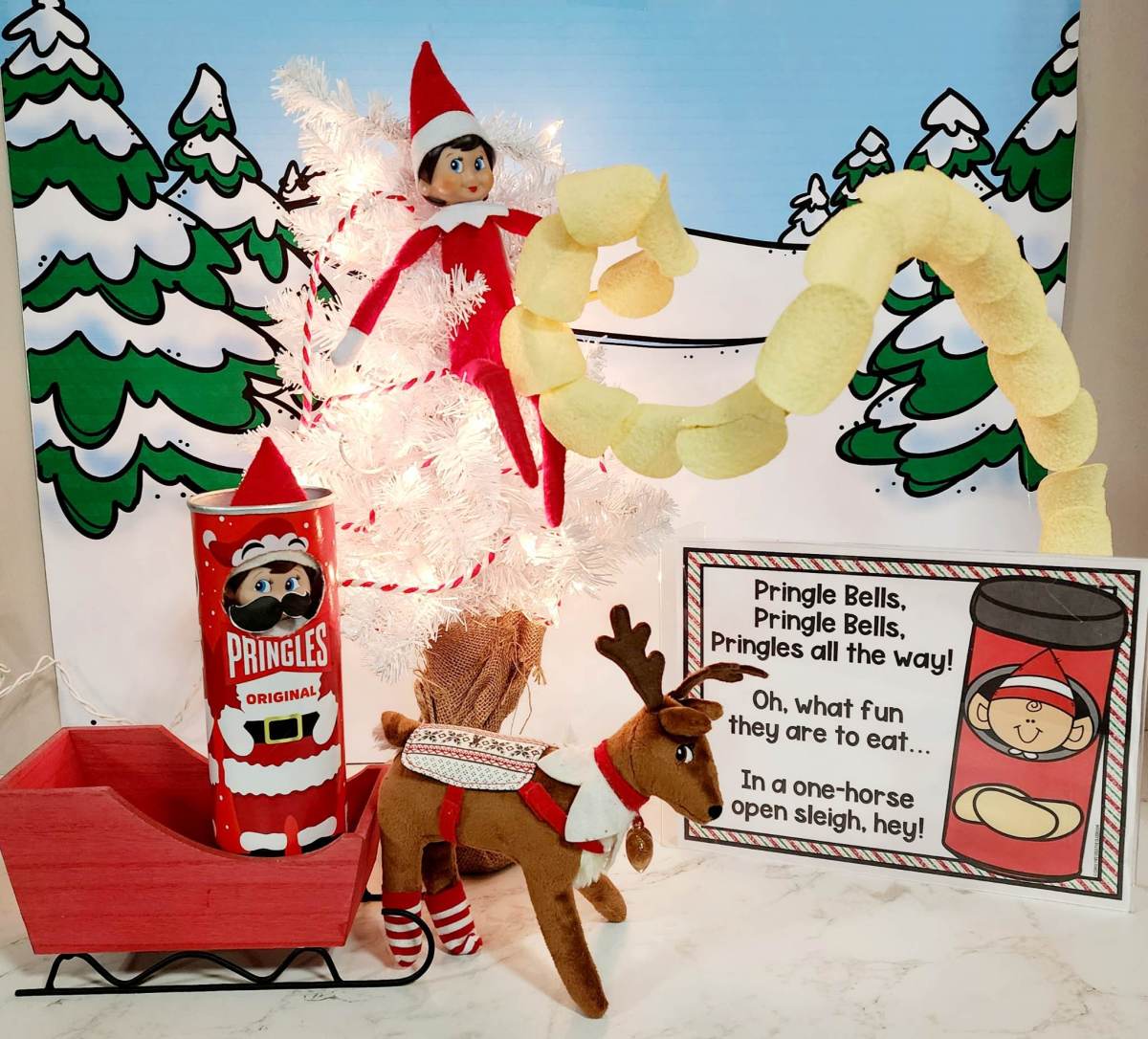Pringle Bells Printable Poster and Labels FREEBIE – Elf Day 17