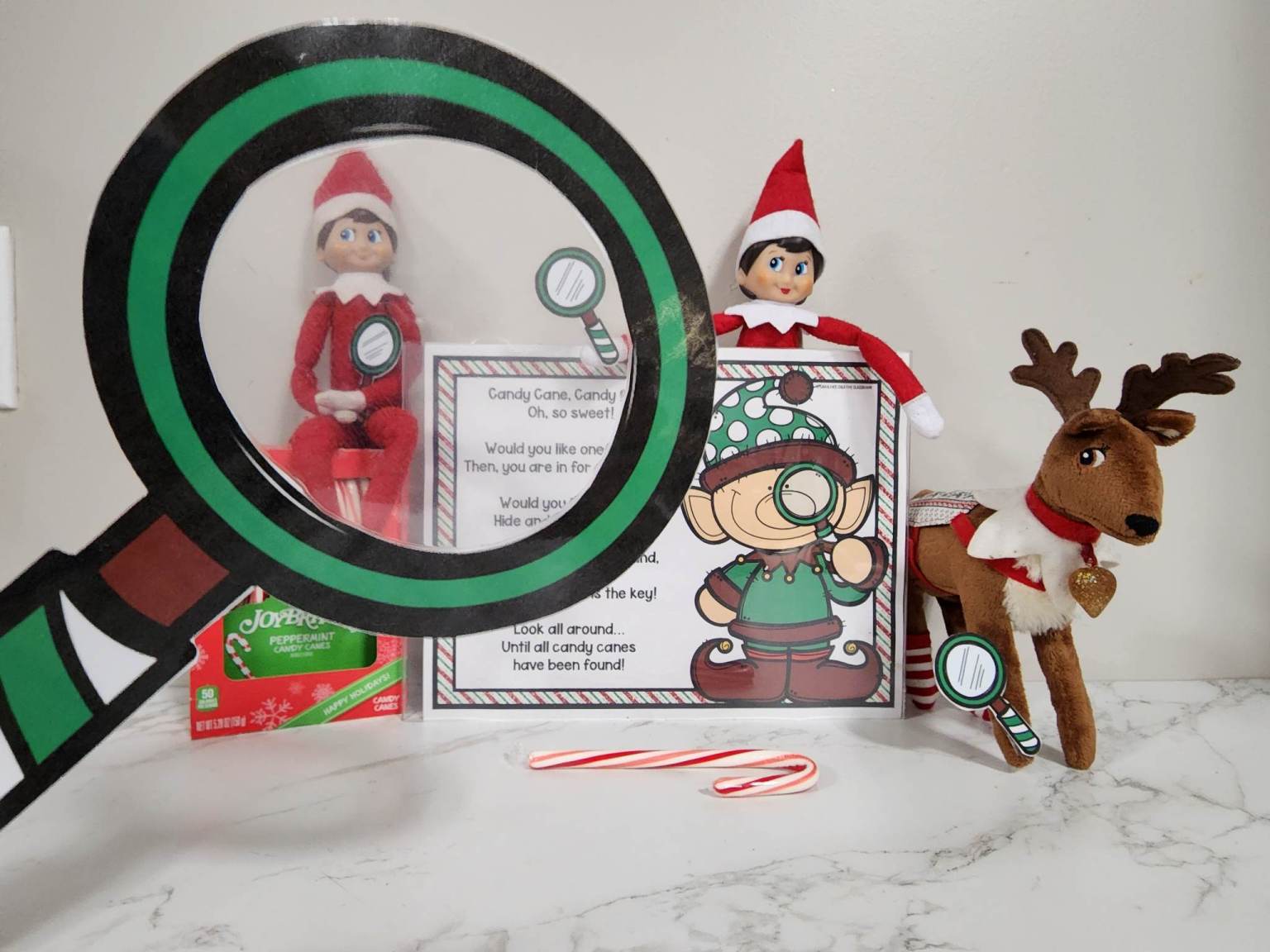 Candy Cane Hide and Seek Elf Printable Poster FREEBIE – Elf Day 15