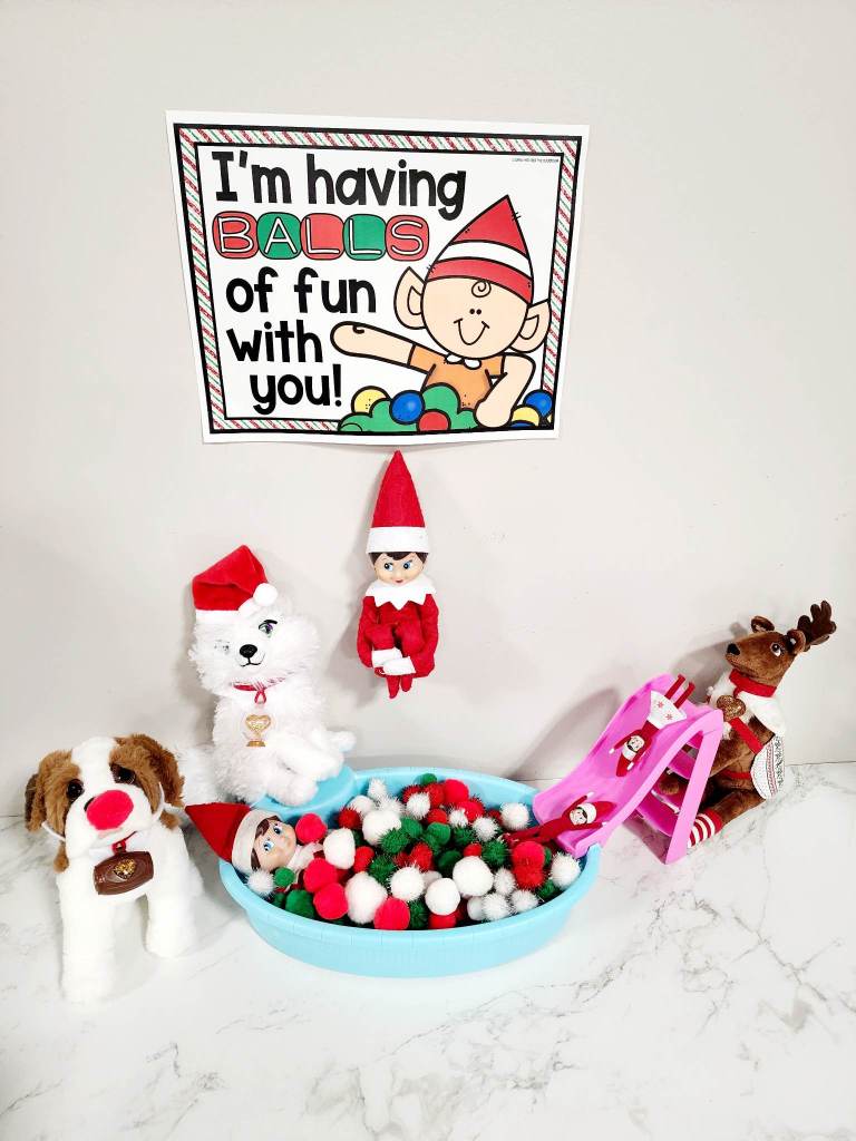 Elf Ball Pit Printable Poster and Labels FREEBIE – Elf Day 20