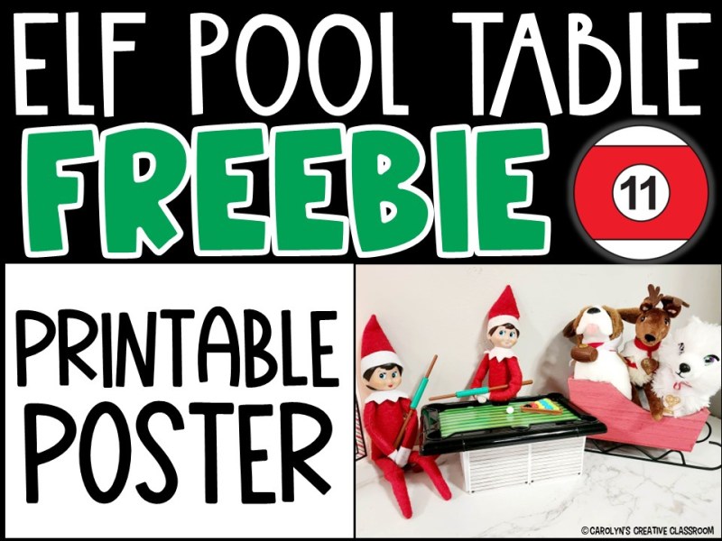 Elf Pool Table Printable Poster FREEBIE – Elf Day 12