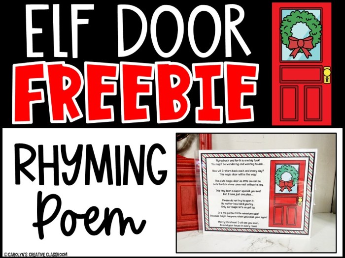 Elf Door Poem Printable FREEBIE – Elf Day 2