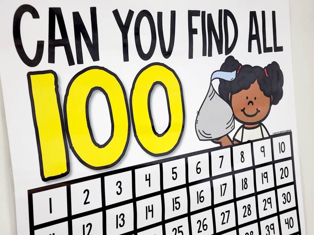100th Day Kisses 100th Chart Anchor Chart [Hard Good] – Option 2