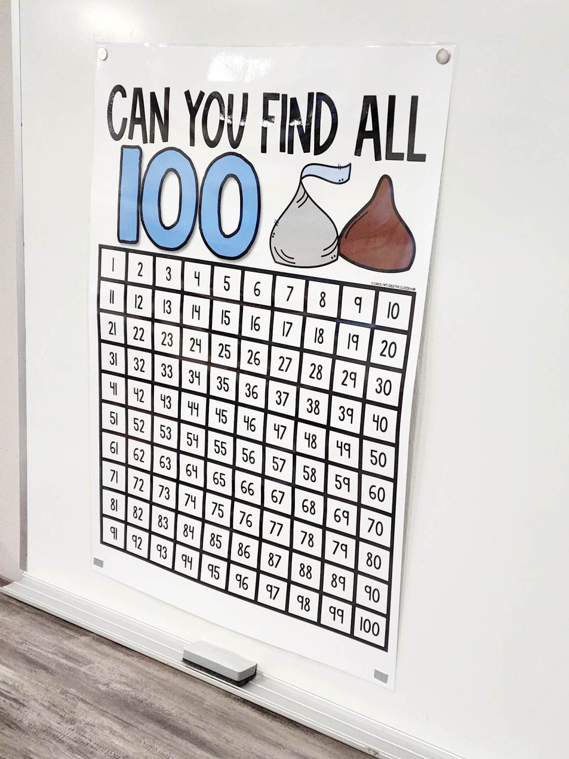 100th Day Kisses 100th Chart Anchor Chart [Hard Good] – Option 1