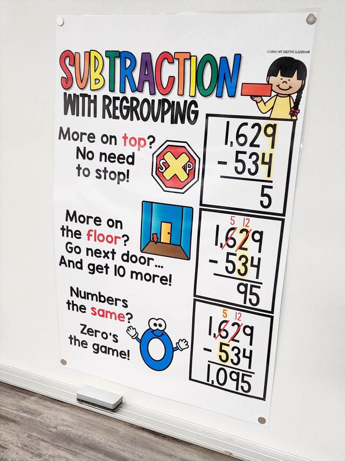 Subtraction with Regrouping Chart [Hard Good] – Option 4
