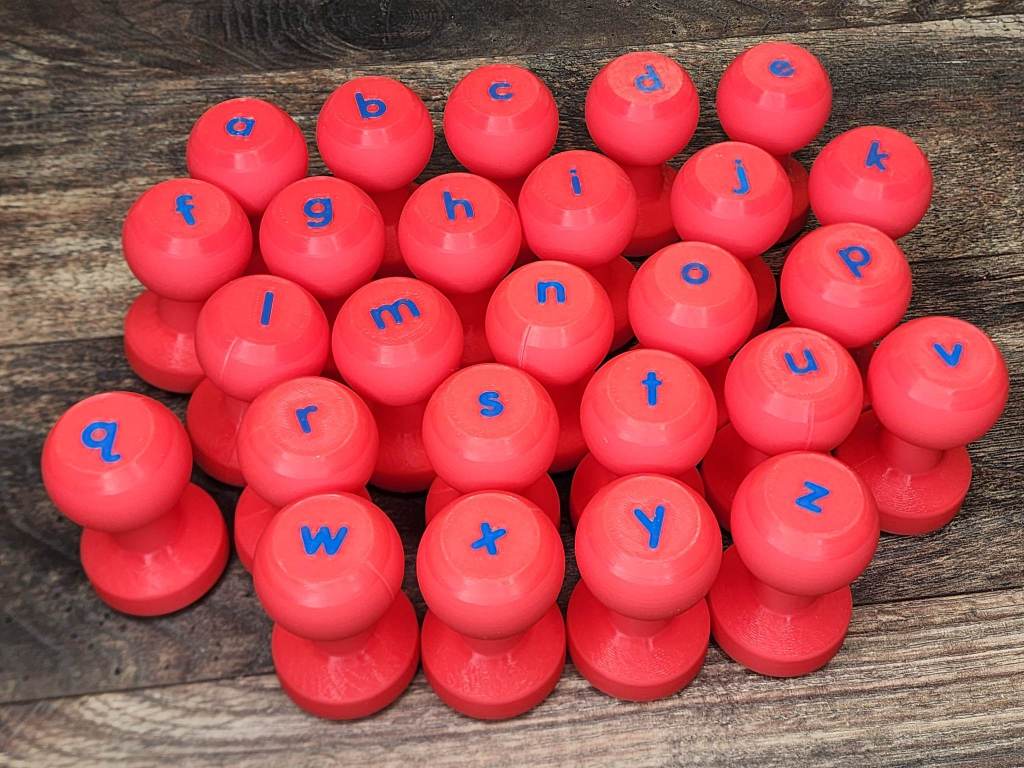 Alphabet Dough Stampers [Hard Good] – LOWERCASE LETTERS (Red/Blue)