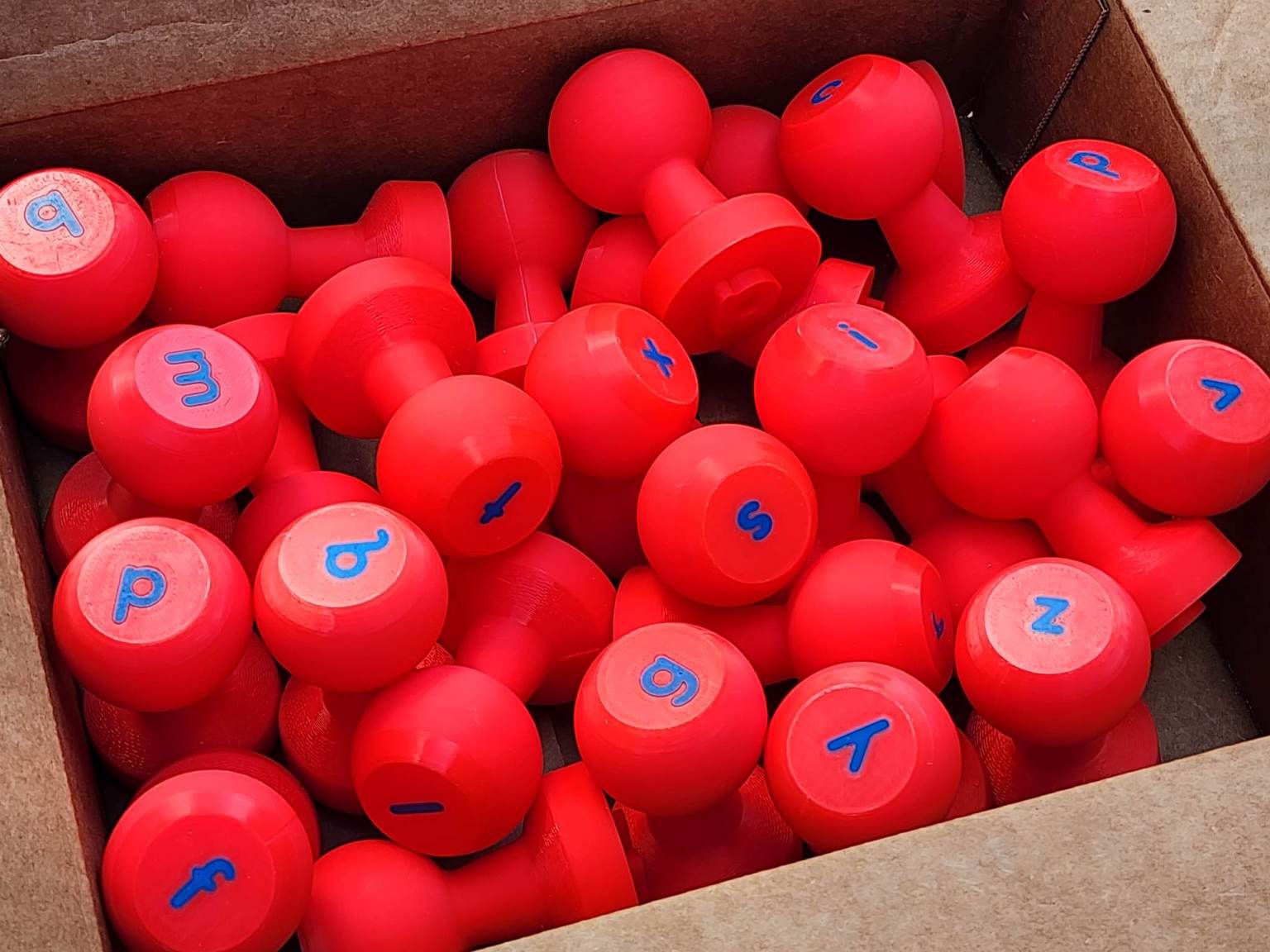 Alphabet Dough Stampers [Hard Good] – LOWERCASE LETTERS (Red/Blue)