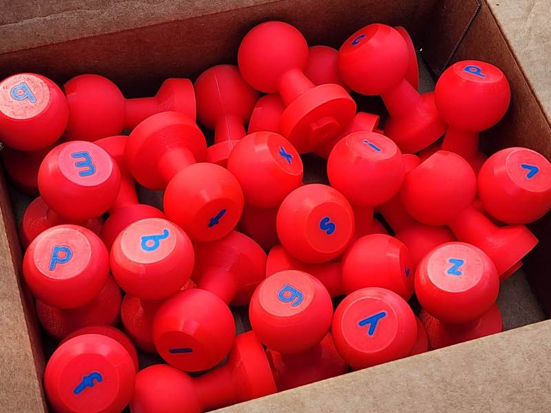 Alphabet Dough Stampers [Hard Good] – LOWERCASE LETTERS (Red/Blue)