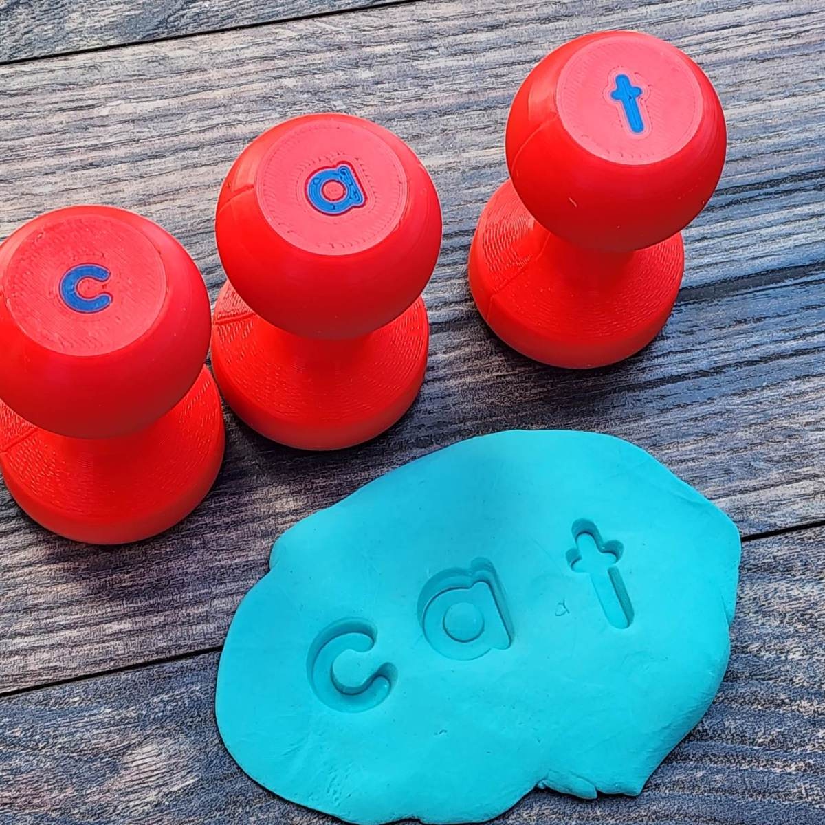 Alphabet Dough Stampers [Hard Good] – LOWERCASE LETTERS (Red/Blue)