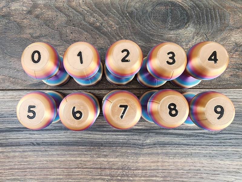 Number Dough Stampers [Hard Good] – Numbers 0-9 (Rainbow)