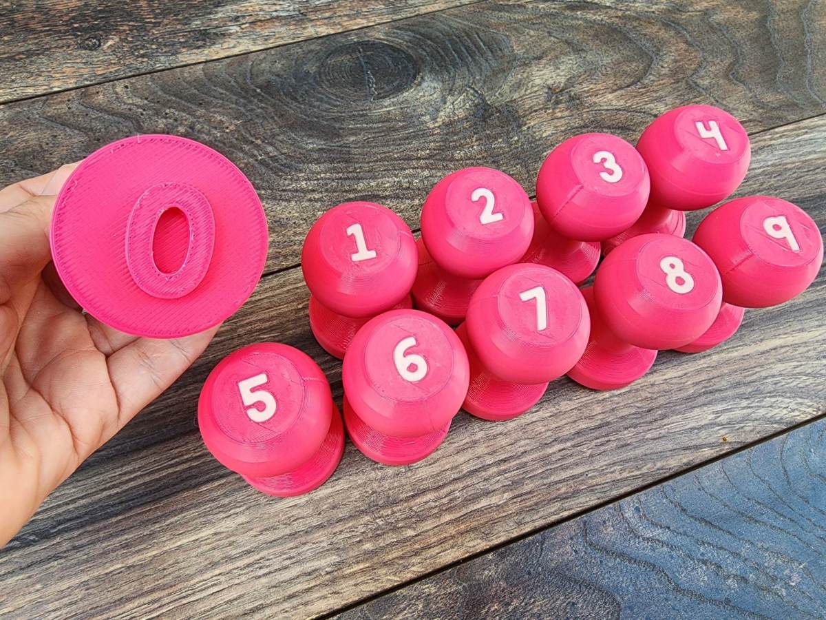 Number Dough Stampers [Hard Good] – Numbers 0-9 (Pink/Light Pink)
