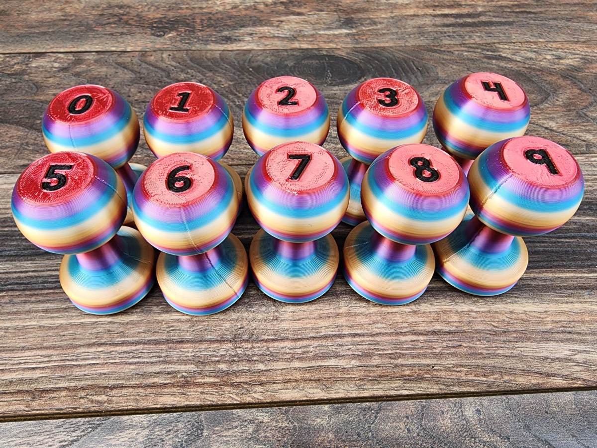 Number Dough Stampers [Hard Good] – Numbers 0-9 (Rainbow)
