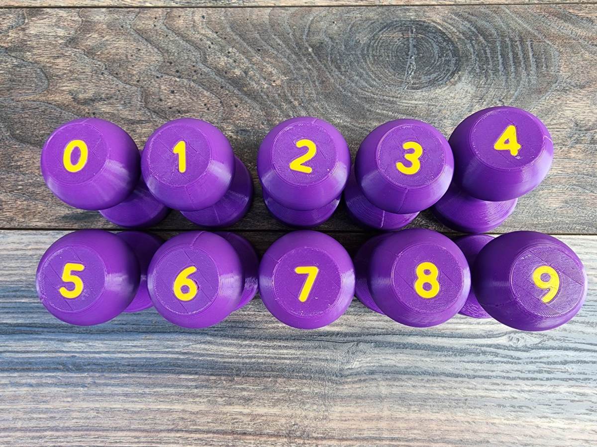 Number Dough Stampers [Hard Good] – Numbers 0-9 (Purple/Yellow)