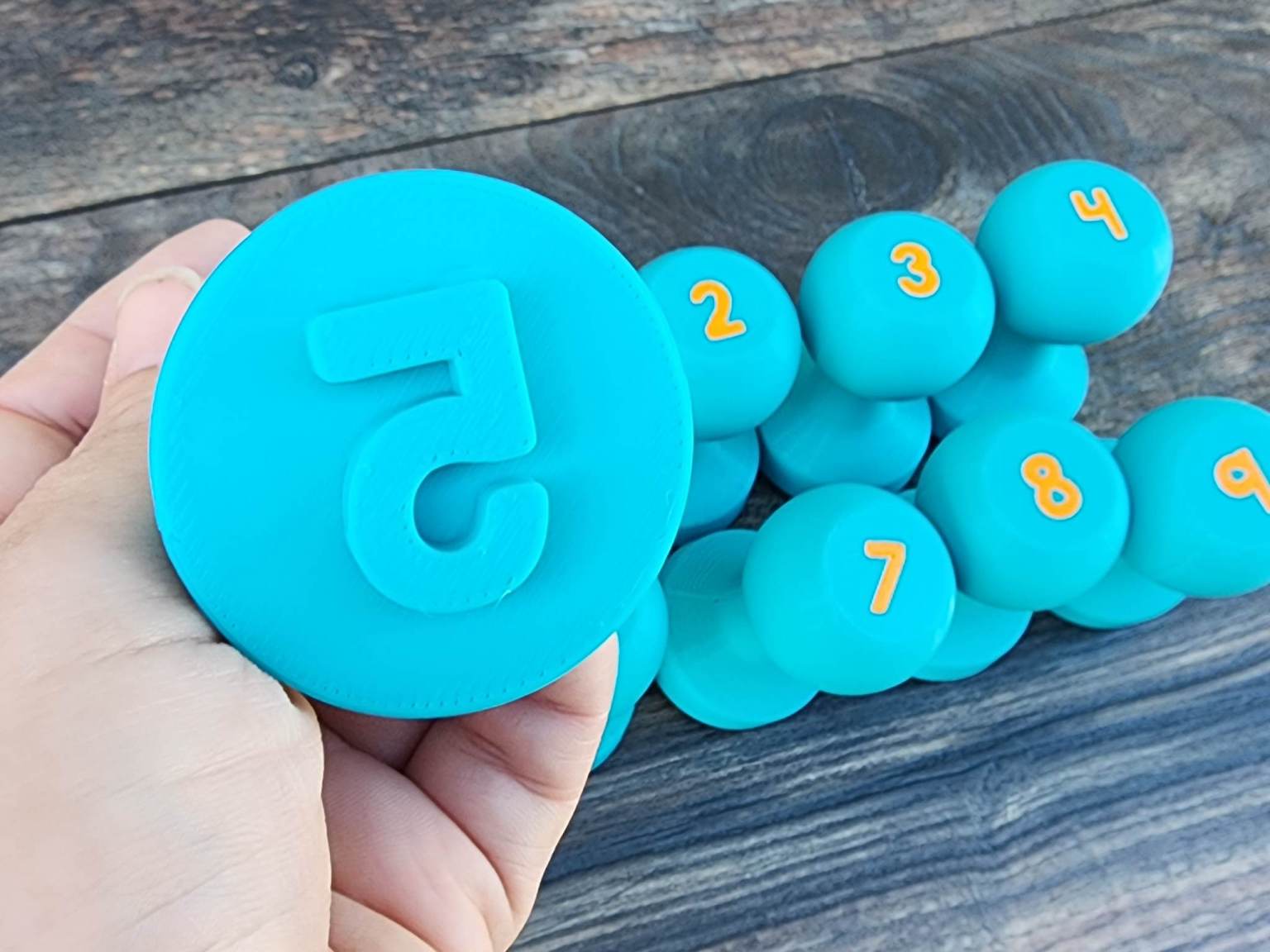 Number Dough Stampers [Hard Good] – Numbers 0-9 (Teal/Orange)