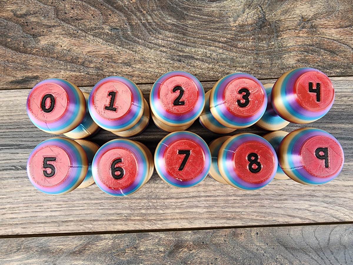 Number Dough Stampers [Hard Good] – Numbers 0-9 (Rainbow)