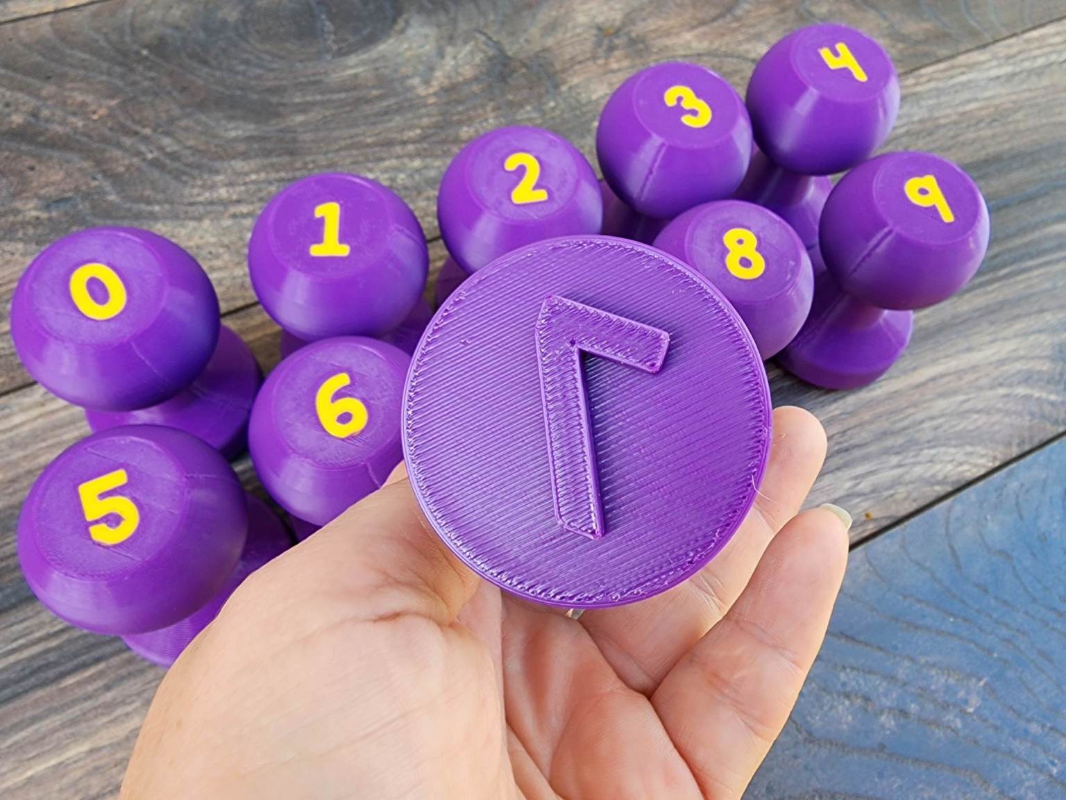 Number Dough Stampers [Hard Good] – Numbers 0-9 (Purple/Yellow)