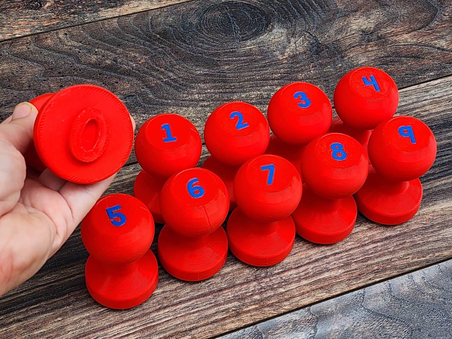 Number Dough Stampers [Hard Good] – Numbers 0-9 (Red/Blue)
