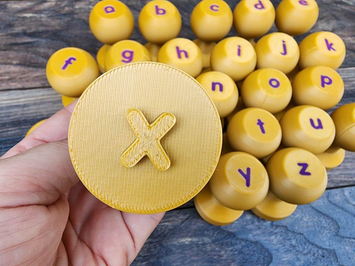 Alphabet Dough Stampers [Hard Good] – LOWERCASE LETTERS (gold/purple)