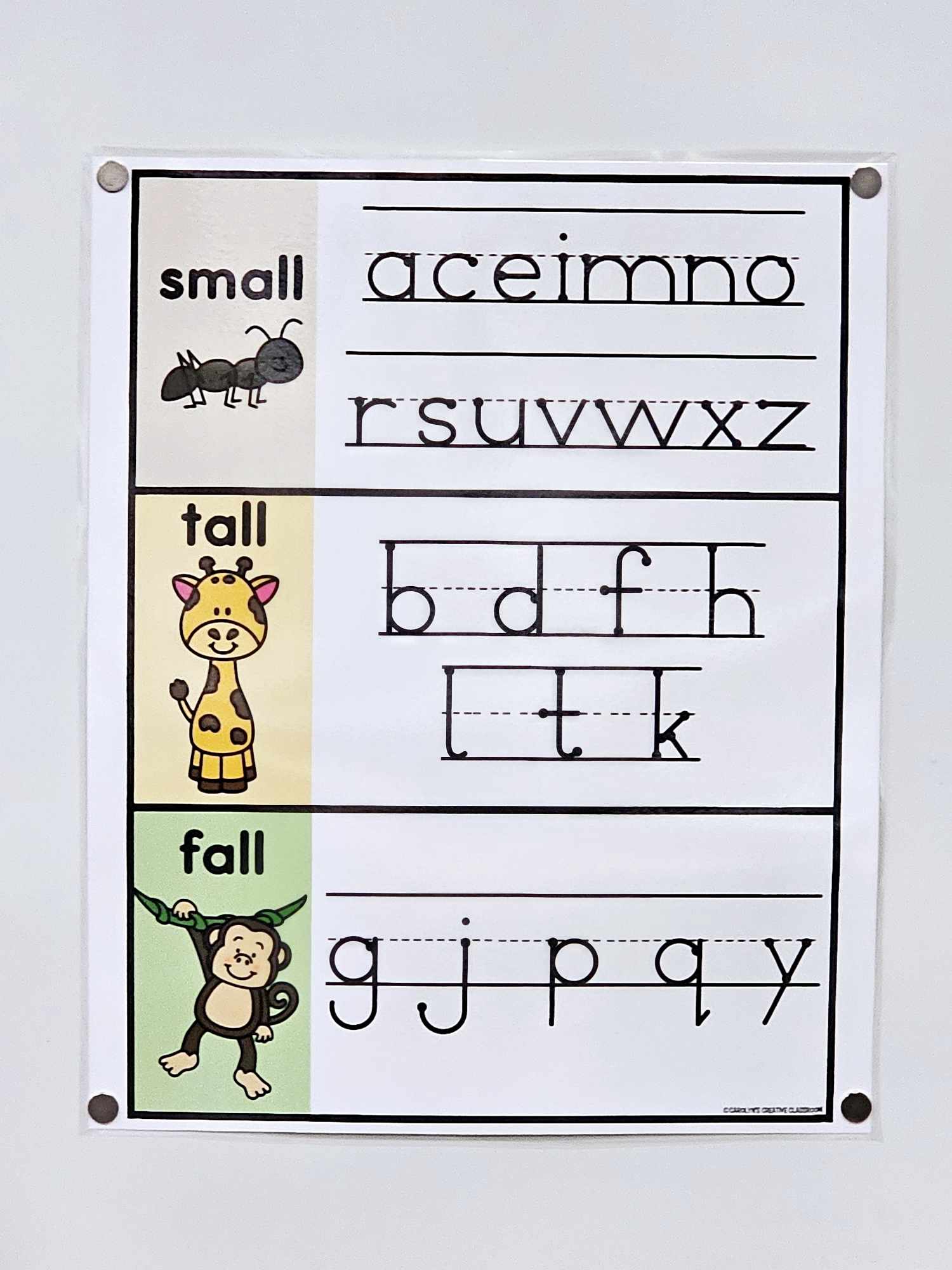 Small Tall Fall Anchor Chart [Hard Good] – (MONKEY) Option #4