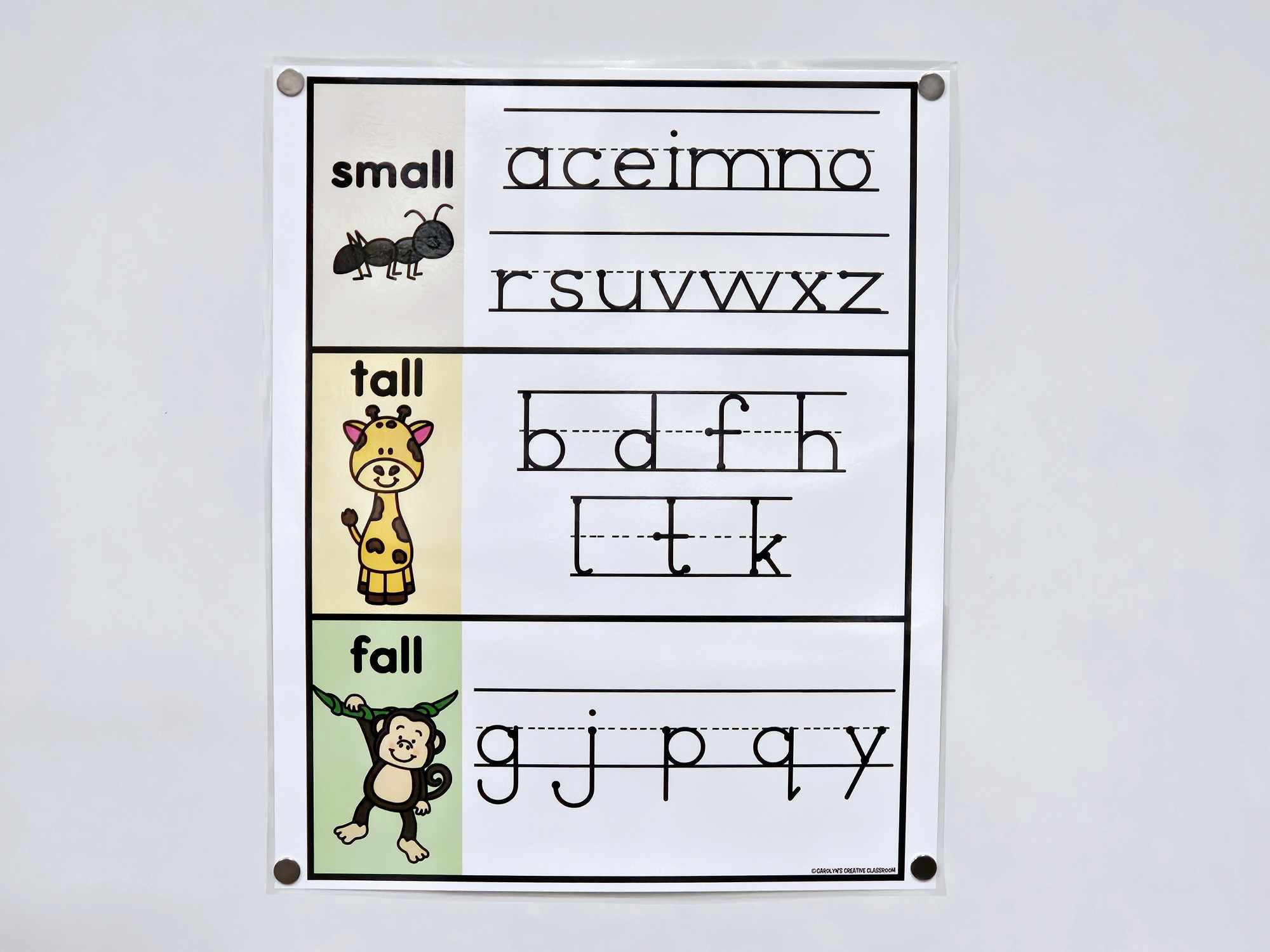 Small Tall Fall Anchor Chart [Hard Good] – (MONKEY) Option #4