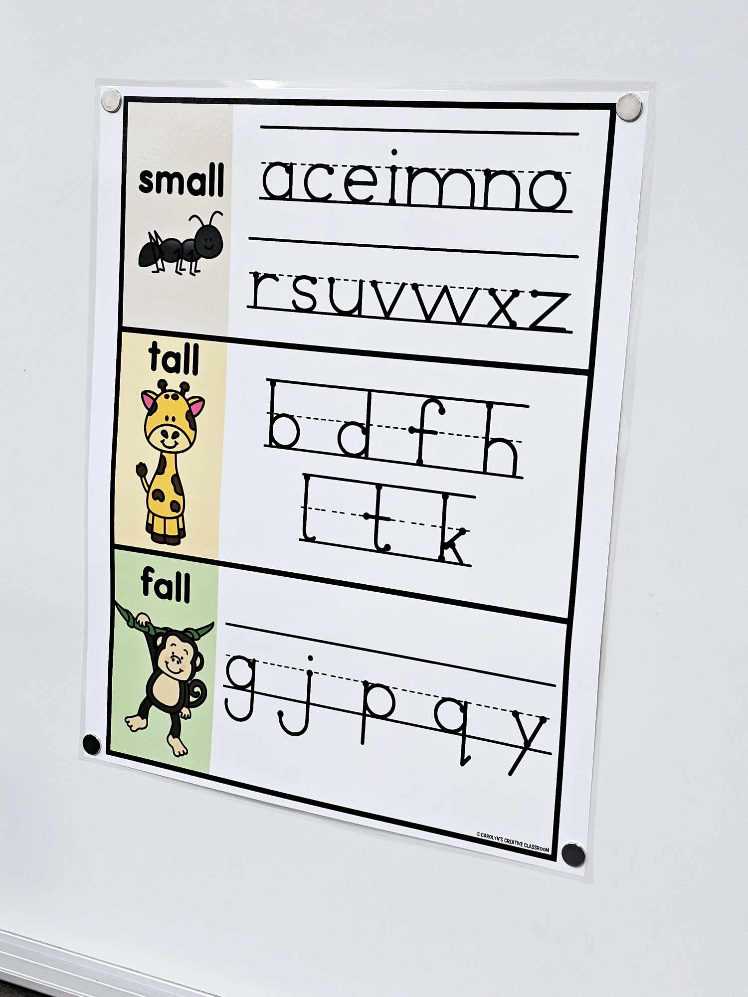 Small Tall Fall Anchor Chart [Hard Good] – (MONKEY) Option #4