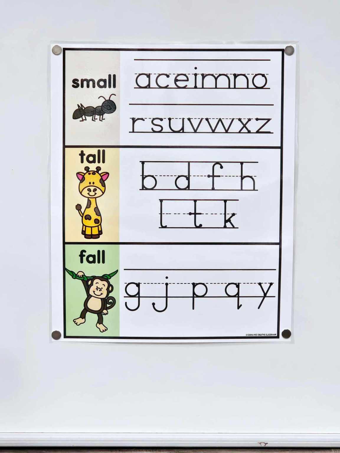 Small Tall Fall Anchor Chart [Hard Good] – (MONKEY) Option #4