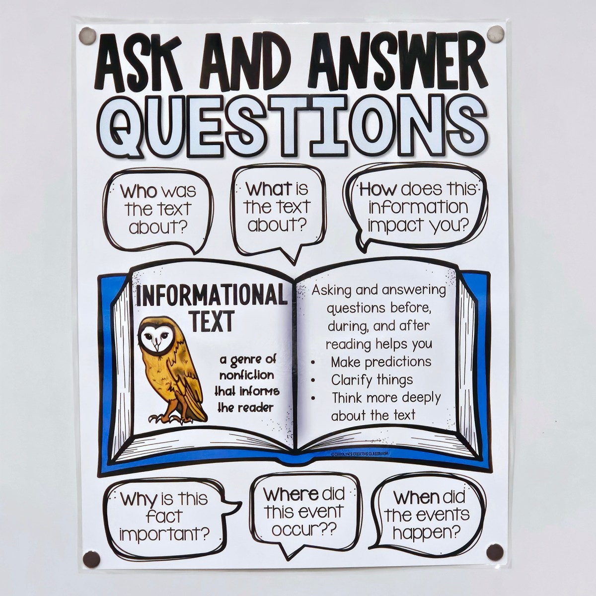 Ask and Answer Questions Anchor Chart [Hard Good] – Option #1 ...