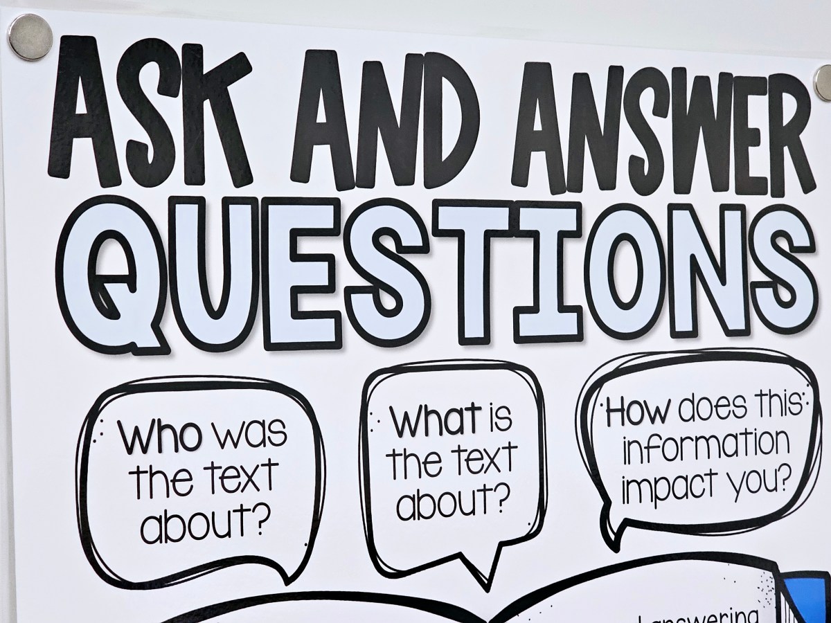 Ask and Answer Questions Anchor Chart [Hard Good] – Option #1 ...