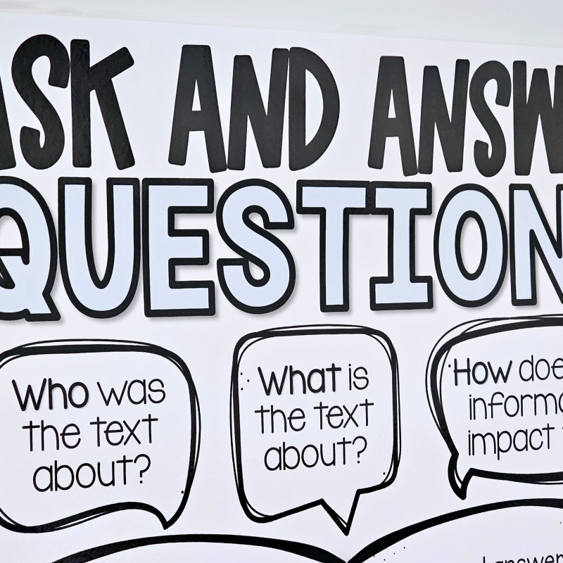 Ask and Answer Questions Anchor Chart [Hard Good] – Option #1 ...