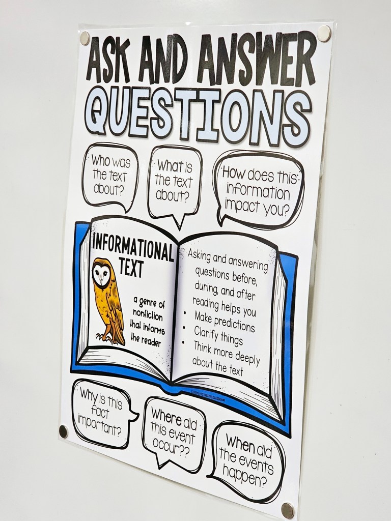 Ask and Answer Questions Anchor Chart [Hard Good] – Option #1 ...