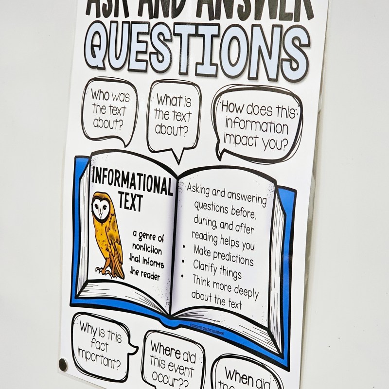 Ask and Answer Questions Anchor Chart [Hard Good] – Option #1 ...