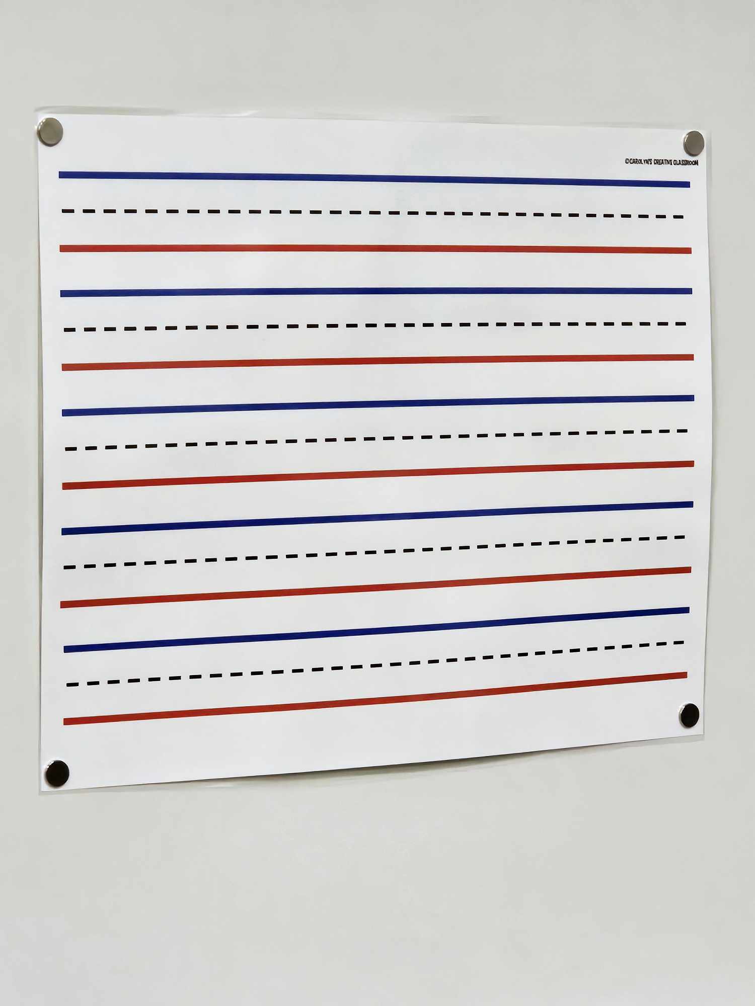 Writing Lines Anchor Chart [Hard Good] – Option 3 Horizontal Blue and Red