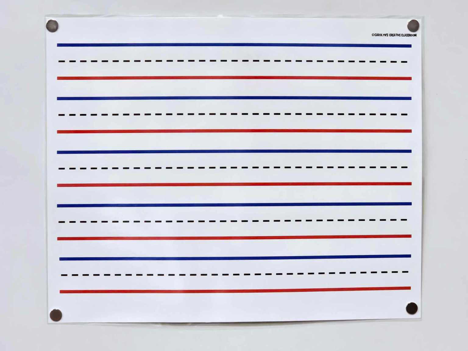 Writing Lines Anchor Chart [Hard Good] – Option 3 Horizontal Blue and Red