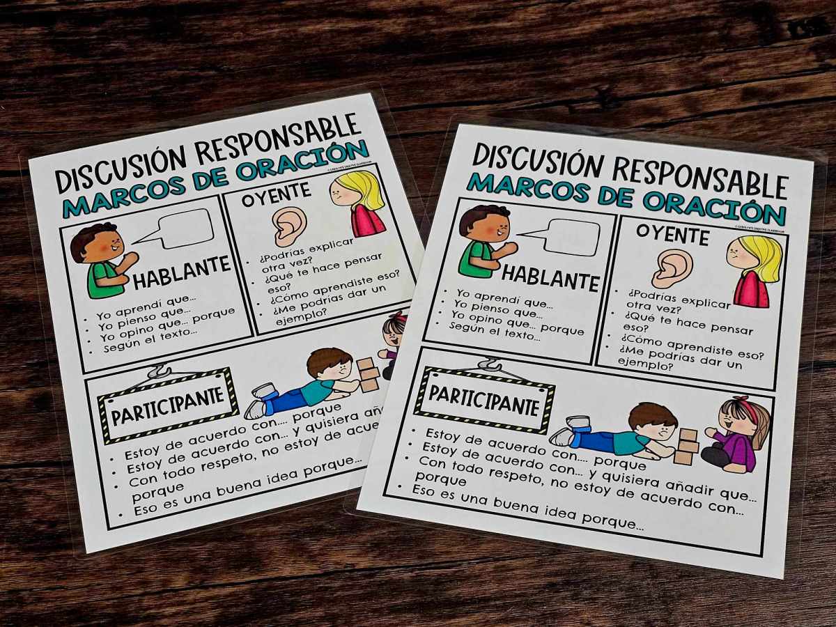 MINI Anchor Charts: Accountable Talk (Spanish)