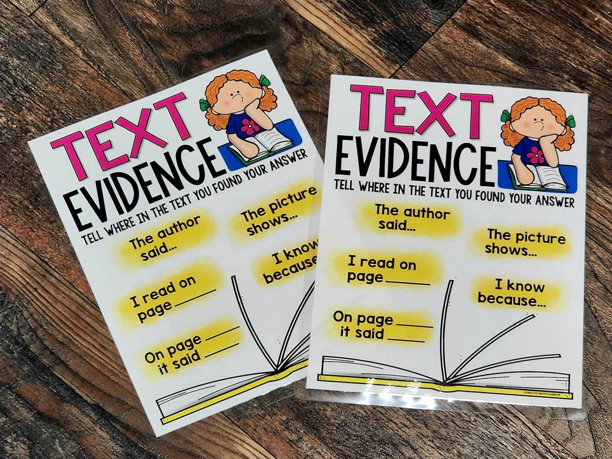 MINI Anchor Charts: Text Evidence