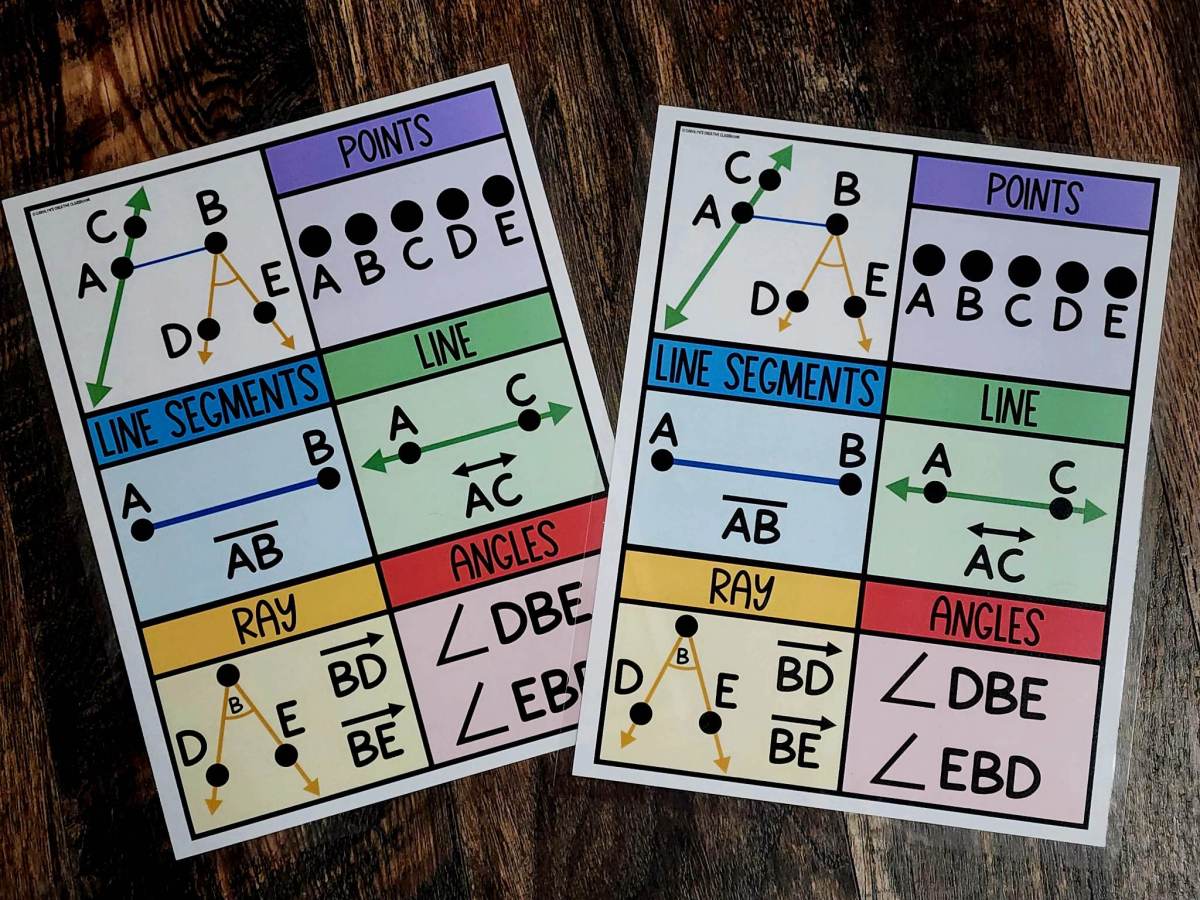 MINI Anchor Charts: Types of Lines #3