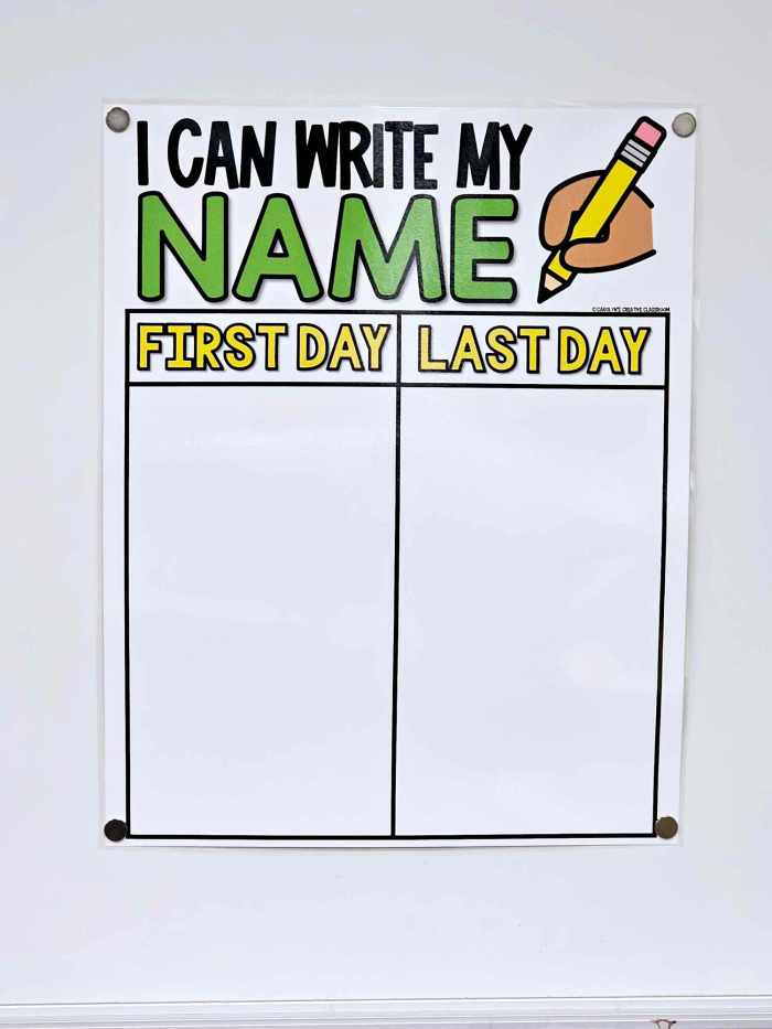 I Can Write My Name Anchor Chart [Hard Good] – Option #1