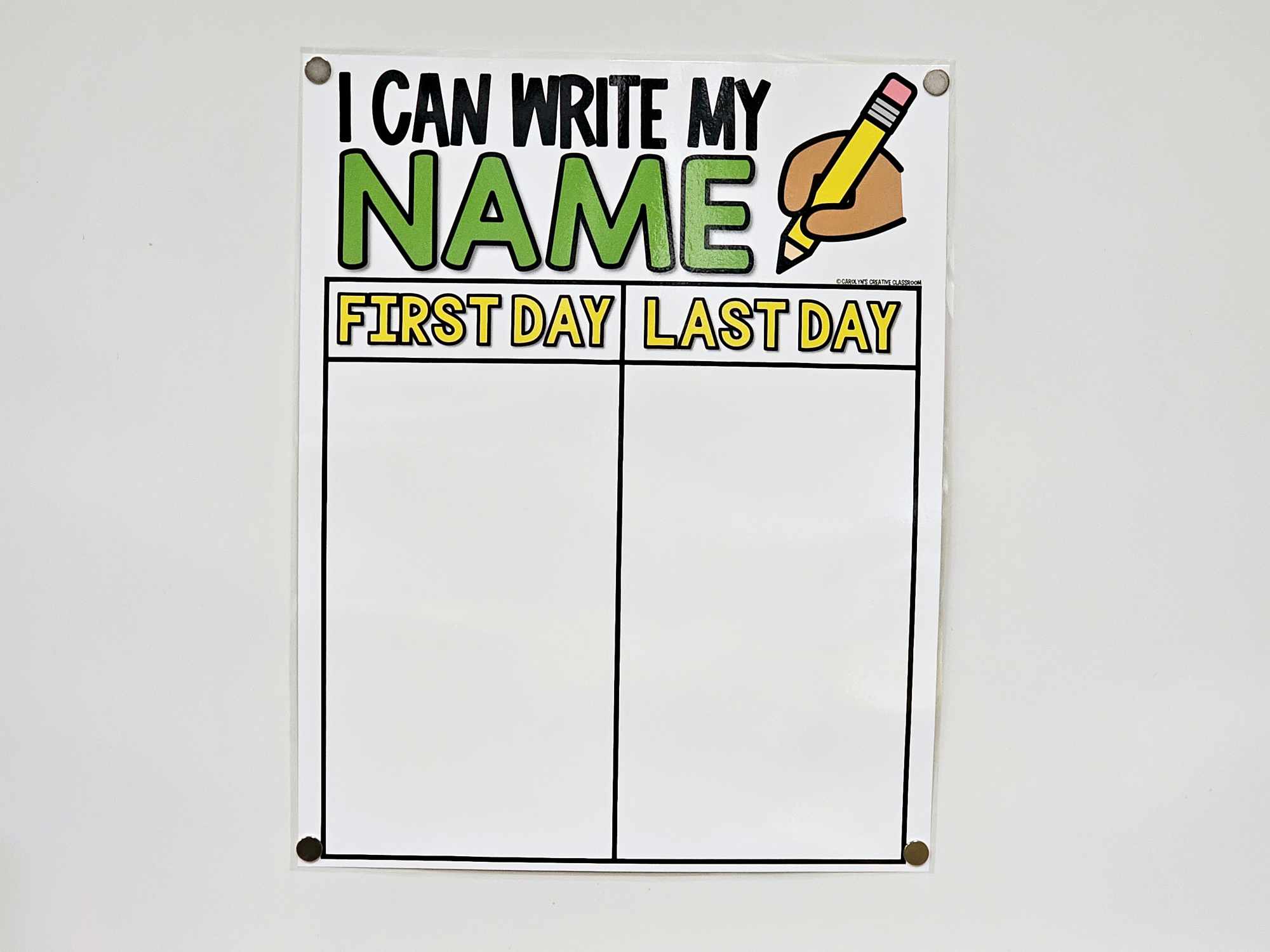 I Can Write My Name Anchor Chart [Hard Good] – Option #1