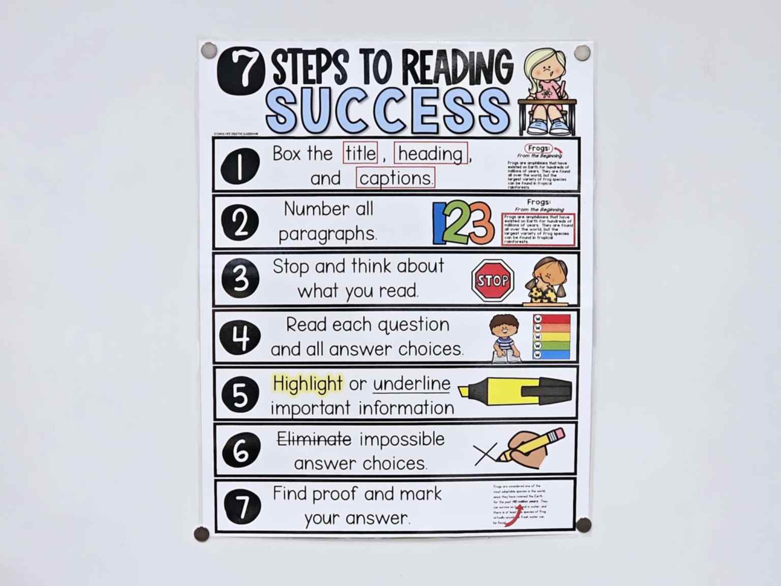 7 Steps to Reading Success Anchor Chart [Hard Good] – Option #1