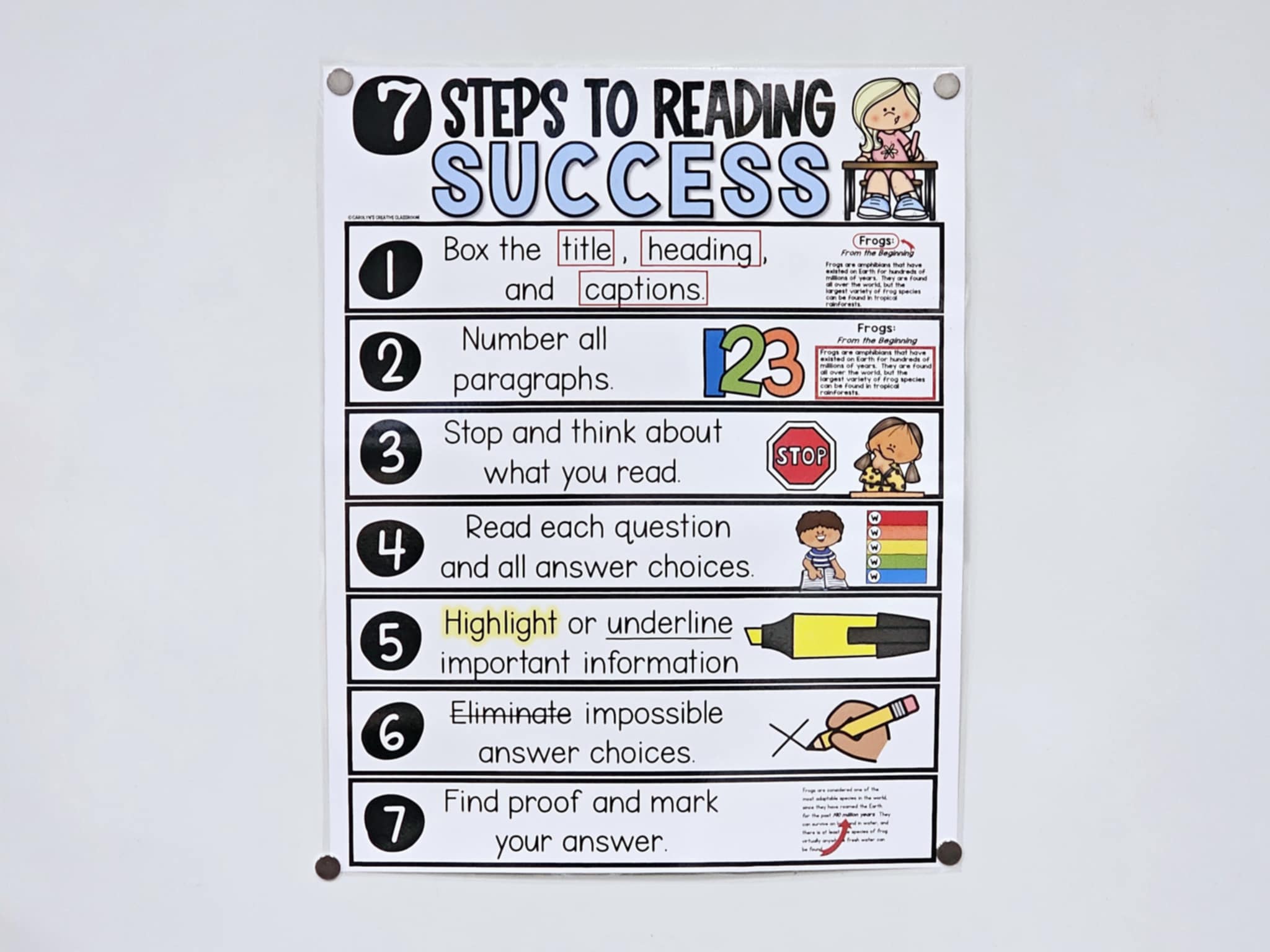 7 Steps to Reading Success Anchor Chart [Hard Good] – Option #1