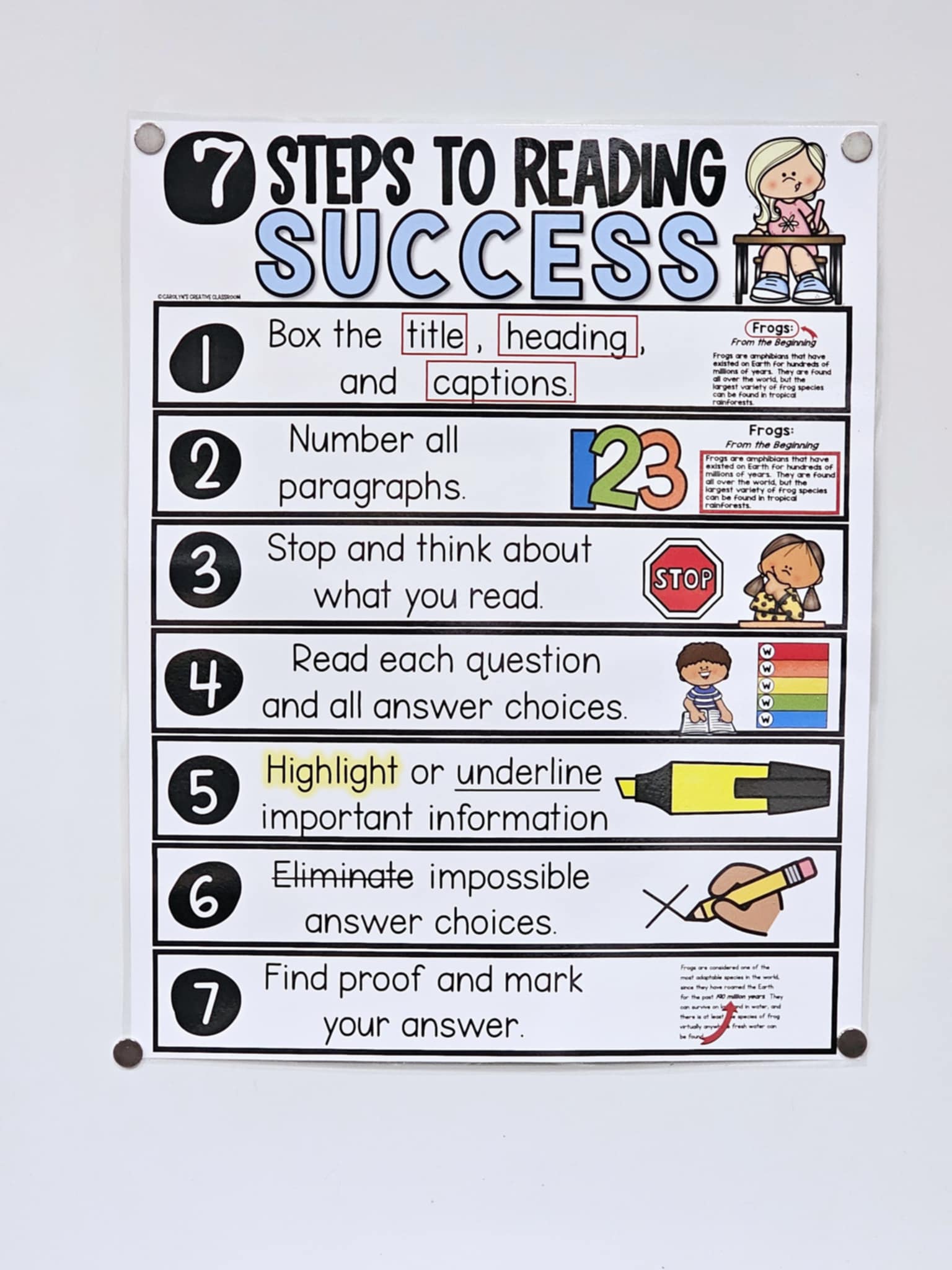 7 Steps to Reading Success Anchor Chart [Hard Good] – Option #1