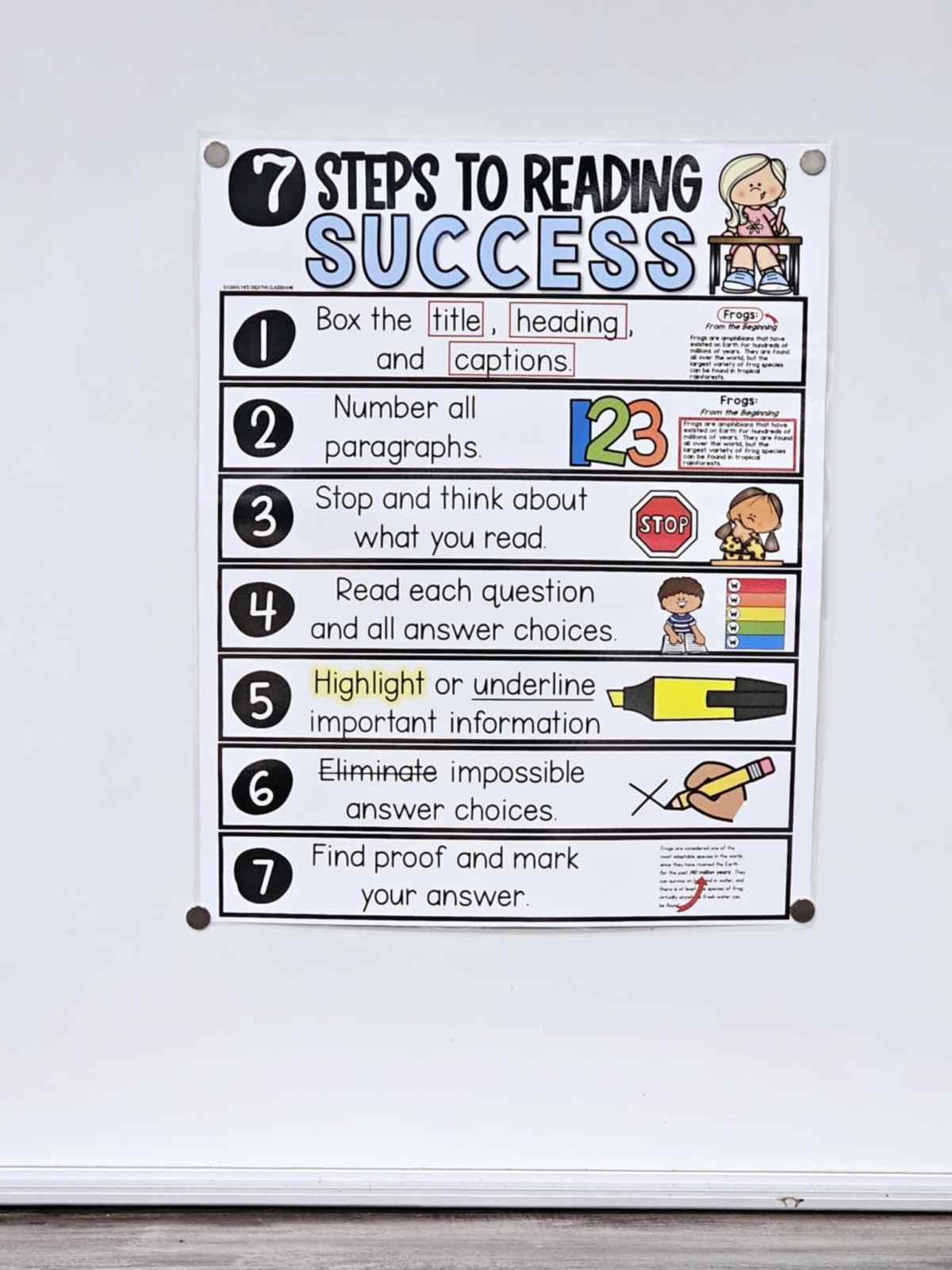 7 Steps to Reading Success Anchor Chart [Hard Good] – Option #1
