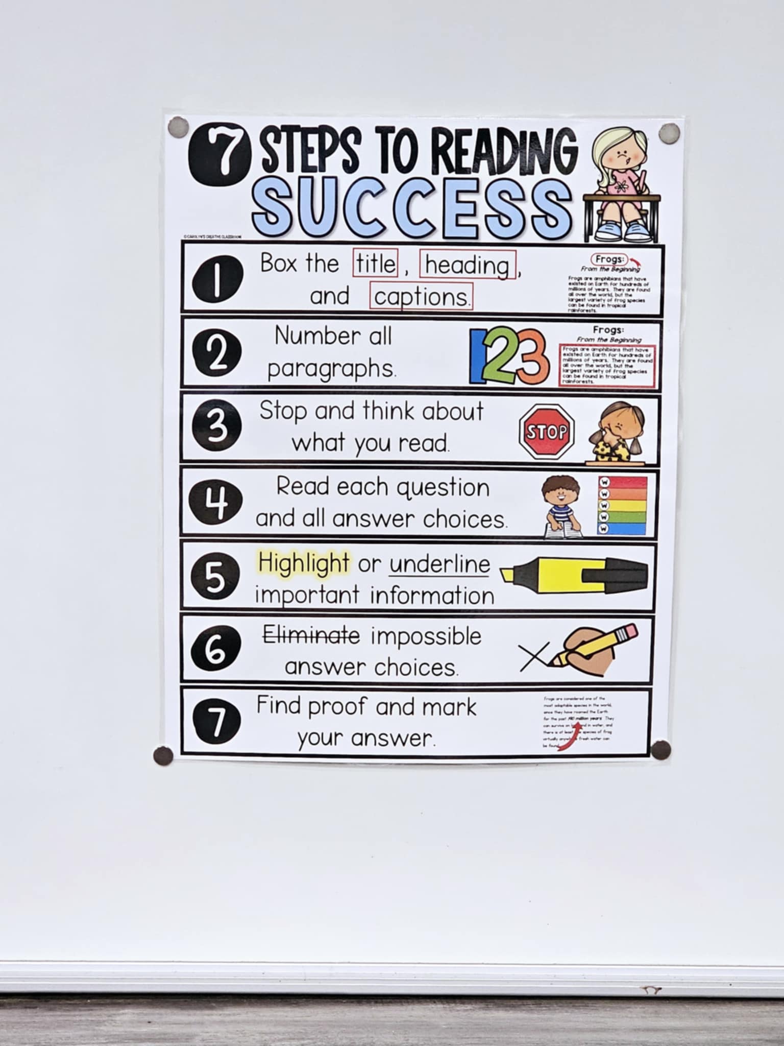 7 Steps to Reading Success Anchor Chart [Hard Good] – Option #1